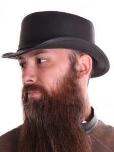 Leather Top Hat: Carriage style for Steampunk and Victorian era