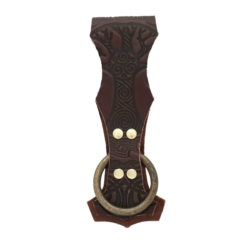 Viking Axe Frog: Leather Axe Holster with Thor's Hammer Design