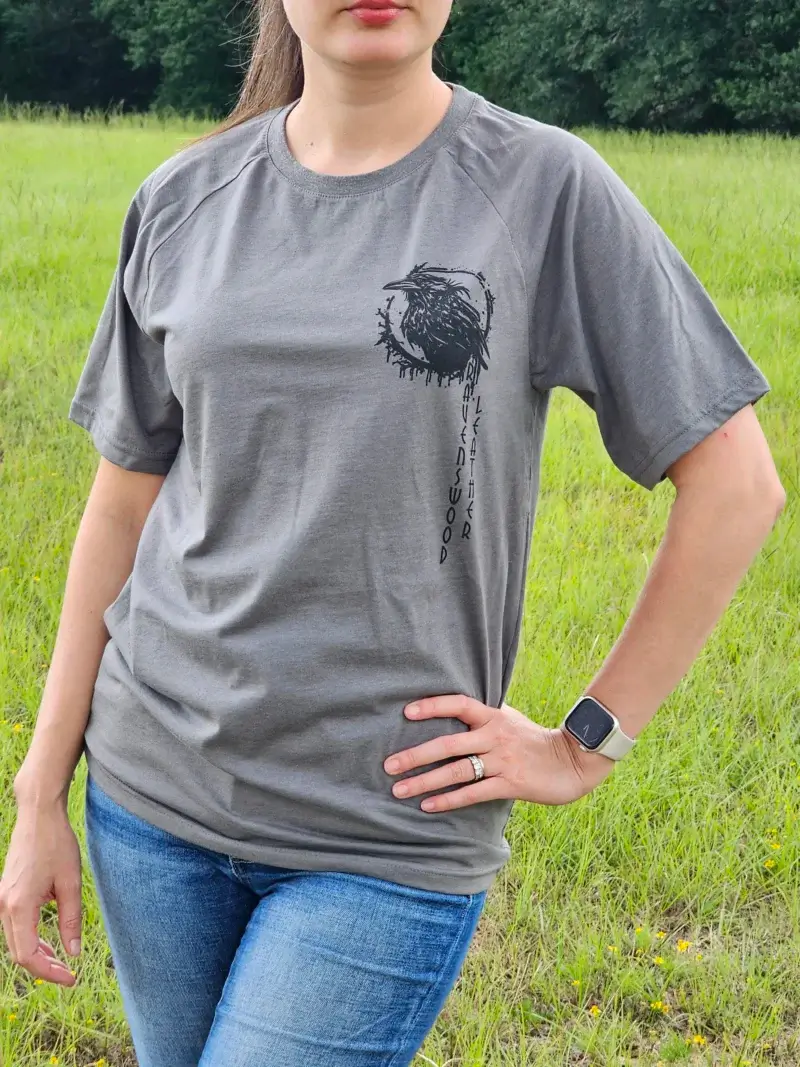 Ruffled Raven T-shirt - Grey